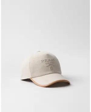 Prada Linen Blend Baseball Cap - Neutral