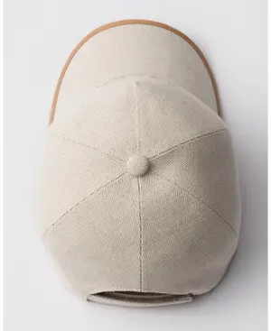 Prada Linen Blend Baseball Cap - Neutral