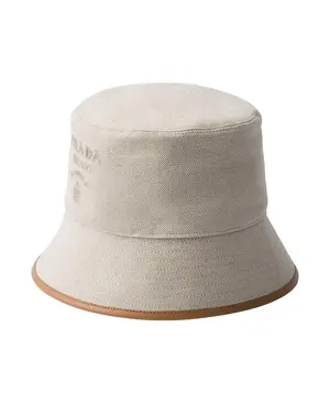 Prada Linen Blend Bucket Hat - Neutral