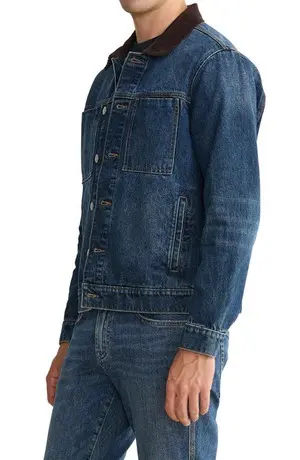 Warp + Weft Denim Jacket With Corduroy Collar