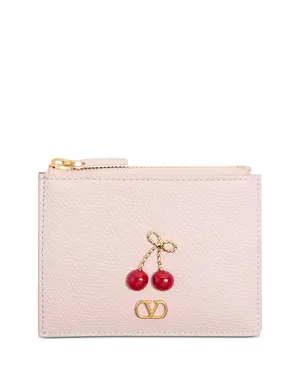 Valentino Garavani Cherryfic Vlogo Zip Cardholder - Rose Quartz