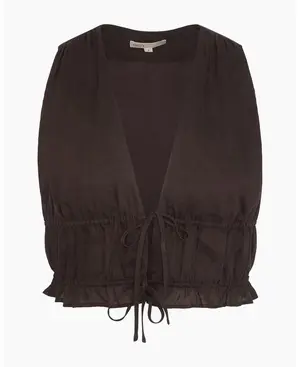 Onia Air Linen Tie-front Top