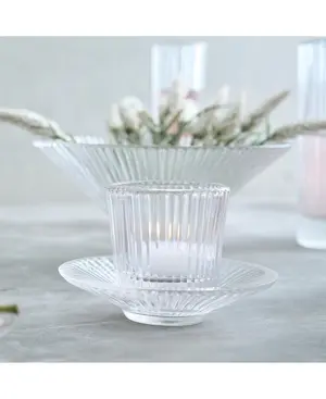THE COLLECTIVE HOME Pressed Glass Tealight / Votive Holders, Set Of 4