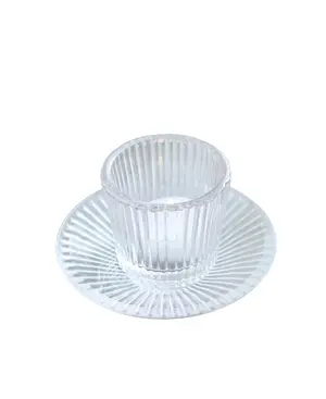THE COLLECTIVE HOME Pressed Glass Tealight / Votive Holders, Set Of 4