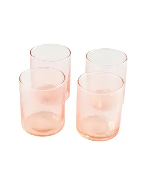 CREATIVE WOMEN Handblown Hammered Glasses, Set Of 4 - Blush