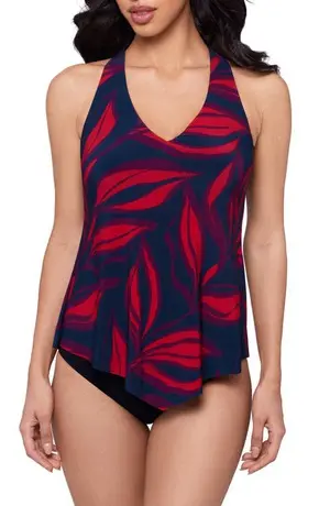 MAGICSUIT® Taylor Rossobleu Leaf Print Tankini Top