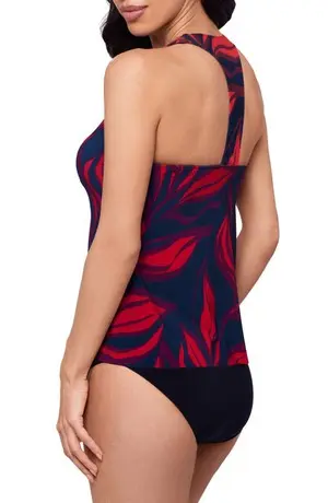 MAGICSUIT® Taylor Rossobleu Leaf Print Tankini Top