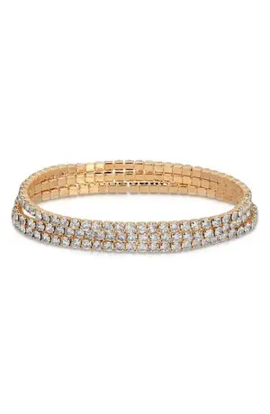 Ettika Set Of 3 Cubic Zirconia Bracelets - Gold