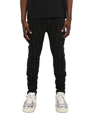 PURPLE BRAND Skinny Pinstripe Jeans - Black