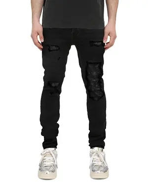 PURPLE BRAND Skinny Repair Jeans - Black