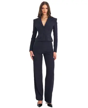 MISS CIRCLE NEW YORK Quinnie Striped Straight Leg Pants