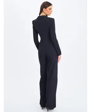 MISS CIRCLE NEW YORK Quinnie Striped Straight Leg Pants