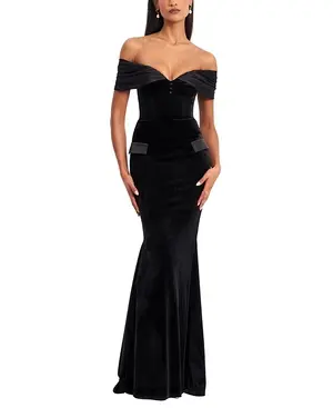 Glamorous off the shoulder evening dresses