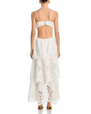Farm Rio Floral Richelieu Eyelet Maxi Dress