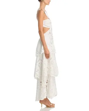 Farm Rio Floral Richelieu Eyelet Maxi Dress