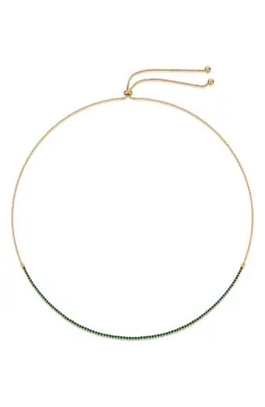 Ettika Crystal Tennis Necklace - Green