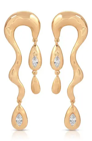 Ettika Melting Metal Drop Earrings - Gold