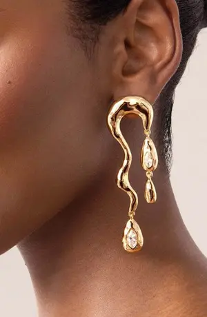 Ettika Melting Metal Drop Earrings