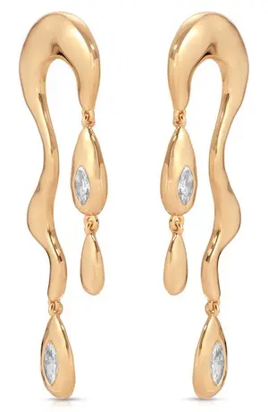 Ettika Melting Metal Drop Earrings