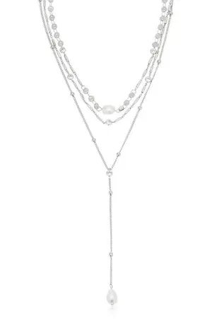 Ettika Y-necklace With Freshwater Pearl And Cubic Zirconia