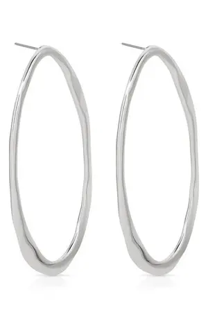 Ettika Large Oval Hammered Hoop Earrings