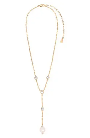 Ettika Dripping Crystal Y-necklace - Gold