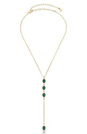 Ettika Sparkle Dip Y-necklace - Green