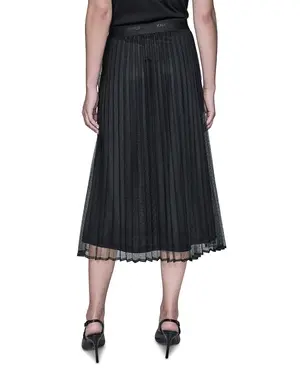 Karl Lagerfeld Paris Long Polka Dot Mesh Skirt