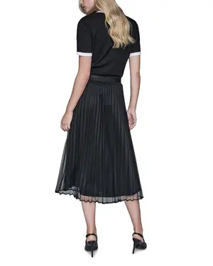 Karl Lagerfeld Paris Long Polka Dot Mesh Skirt