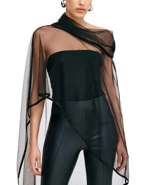 MARCELLA Mesh Shawl - Black Mesh