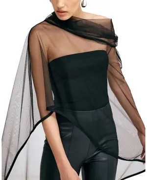MARCELLA Mesh Shawl - Black Mesh