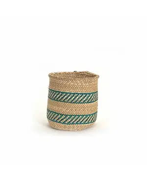 MBARE Striped Iringa Basket - Turquoise Stripe