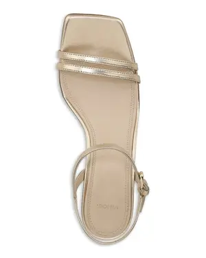 Vince Tilda Kitten Heel Leather Sandals - Champagne