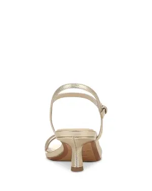 Vince Tilda Kitten Heel Leather Sandals - Champagne