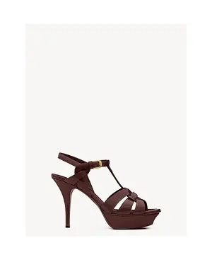 Saint Laurent Tribute Platform Sandals - Burgundy