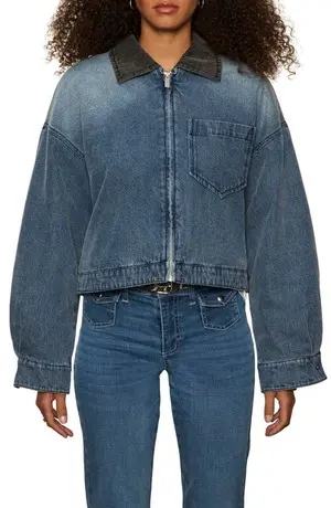 Sanctuary Ridge Faux Shearling Lined Denim Jacket