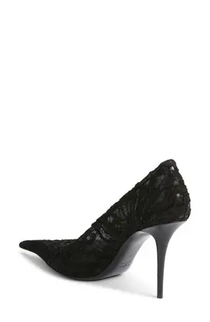 Saint Laurent Thierry Pointy Toe Lace Pump