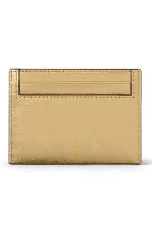 Mulberry Crinkled Metallic Leather Card Case