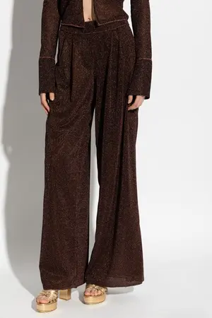 Oseree Trousers With Lurex Thread - Brown