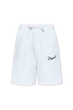 Dsquared2 Cotton Shorts With Embroidered Logo - White