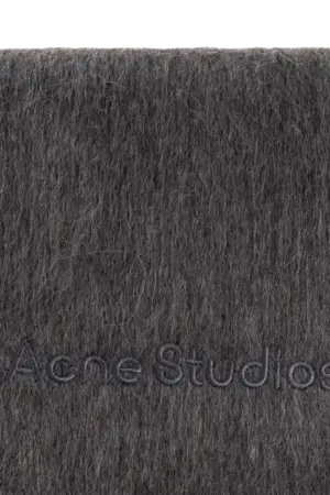 Acne Studios Scarf With Logo Patch - Grey
