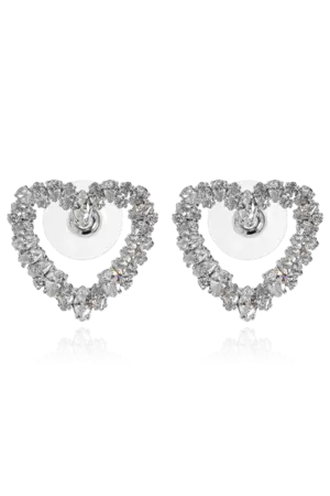 SELF-PORTRAIT Heart-shaped Stud Earrings - Silver