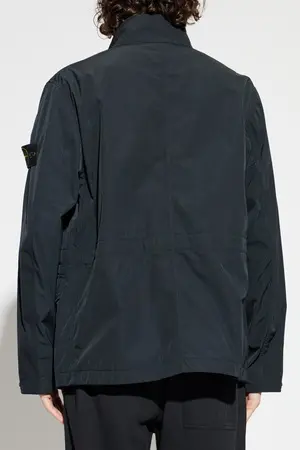 Stone Island Lightweight Jacket With Stand-up Collar - Black