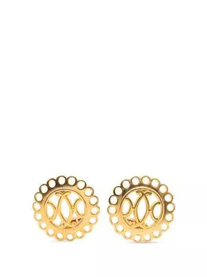 Hermès 1990-2010 Bijouterie Fantaisie Clip On Costume Earrings - Gold
