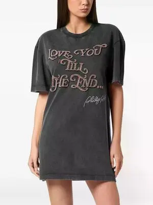 Philipp Plein Embellished Mini T-shirt Dress