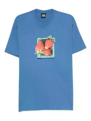 StÜssy Strawberry-print T-shirt - Blue