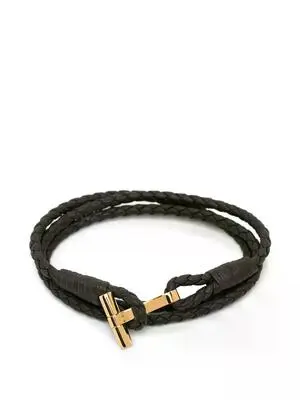 TOM FORD T-bar Braided Bracelet - Brown