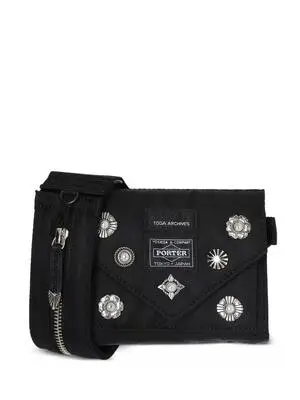 Toga Stud-embellished Messenger Bag - Black