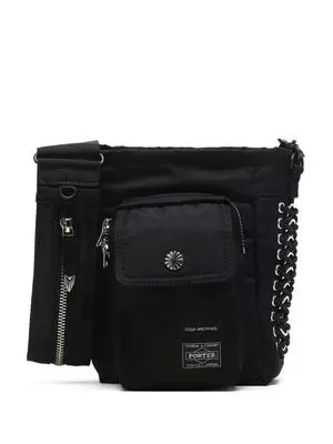 Toga Appliqué-detail Messenger Bag - Black