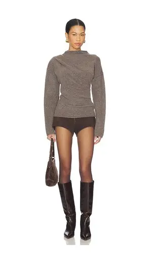 Helmut Lang Slouchy Crew Top - Grey